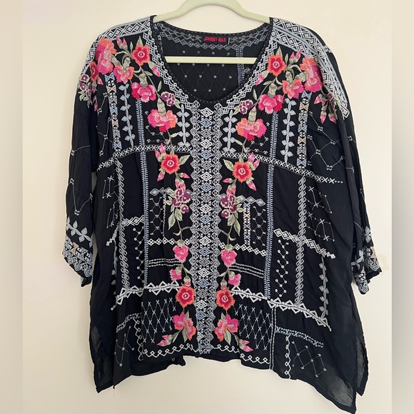 Johnny Was | Tops | Johnny Was Embroidered Top Large | Poshmark